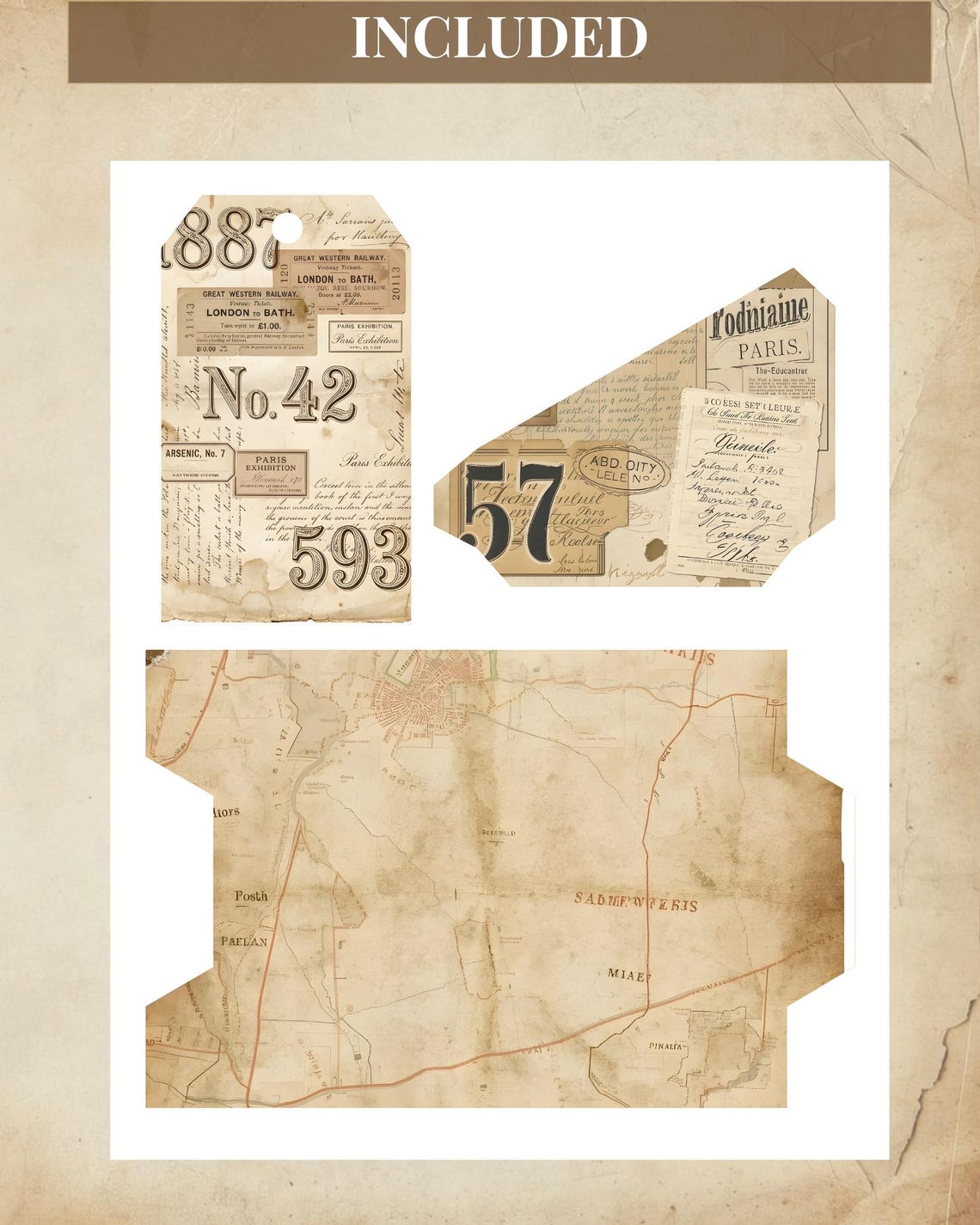 Printable Junk Journal Tag Folder, Vintage Tag Holder, US Letter Tag ...
