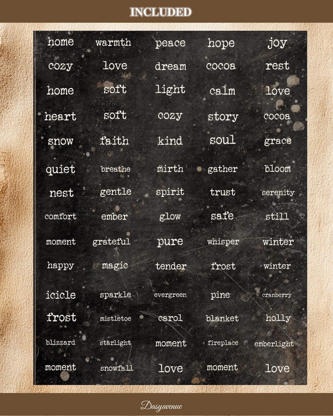 Cozy Words & Phrases Printable Labels | A4 + US Letter | Vintage Junk ...