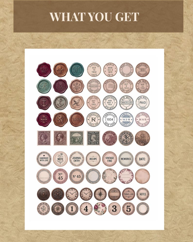 Vintage Sepia Ephemera Printable, Botanical Junk Journal Pages, Shabby ...