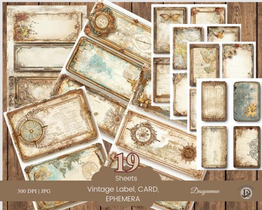 Junk Journal Labels , Vintage Junk Journal Label, Scrapbook Cover Label ...