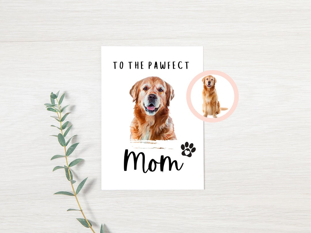 Mother's Day Custom Pet Portrait Greeting Card - Customised With Your ...