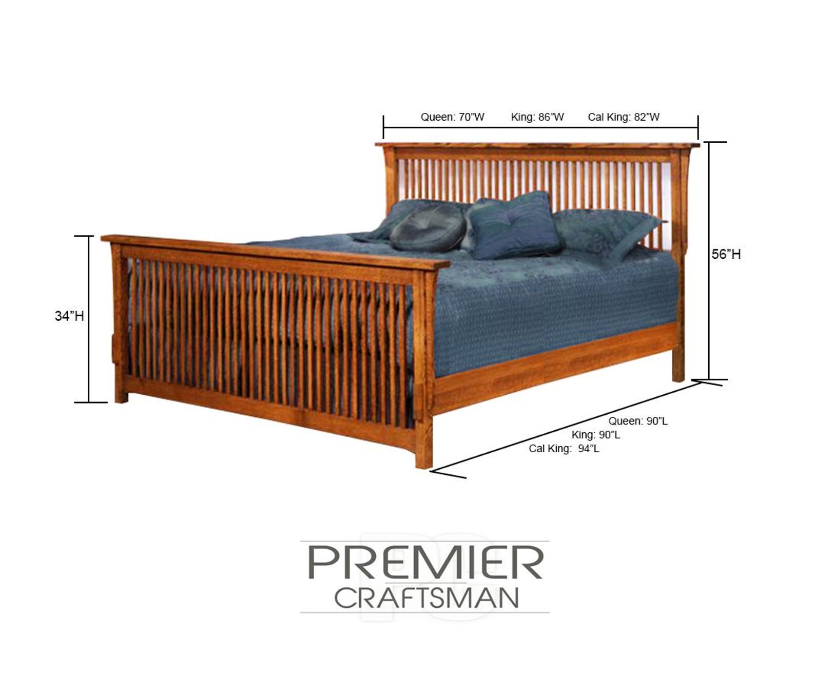 Mission Rake Spindle Bed Stickley Style Frame Classic Craftsman Harvey ...