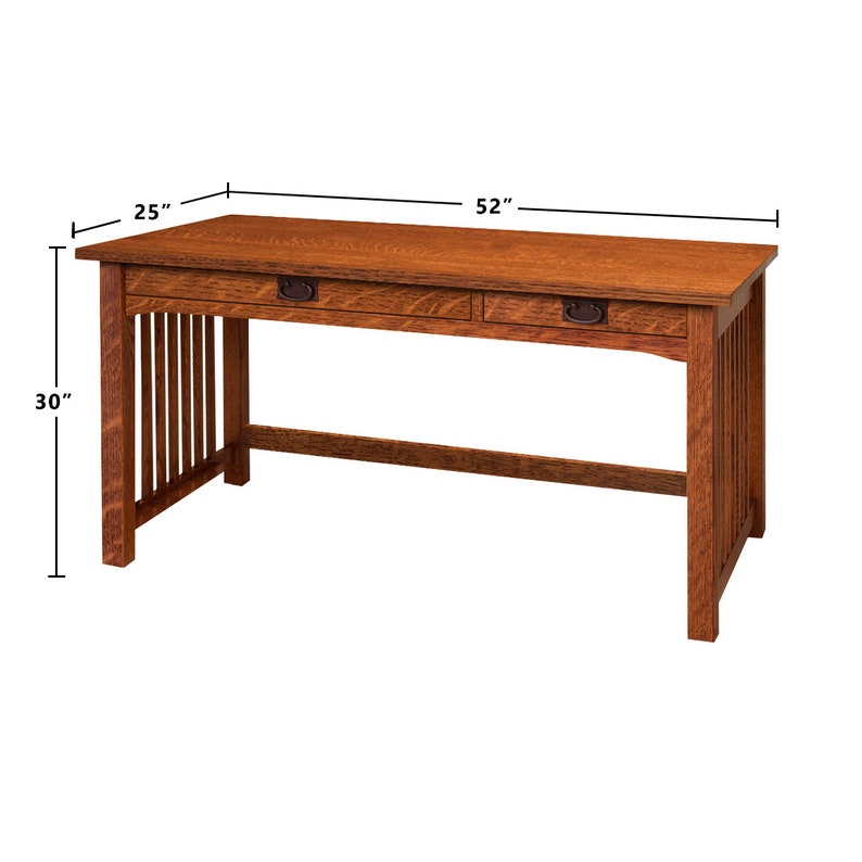 Mission Stickley Style 52" Computer Desk Craftsman Minimalist Arts ...