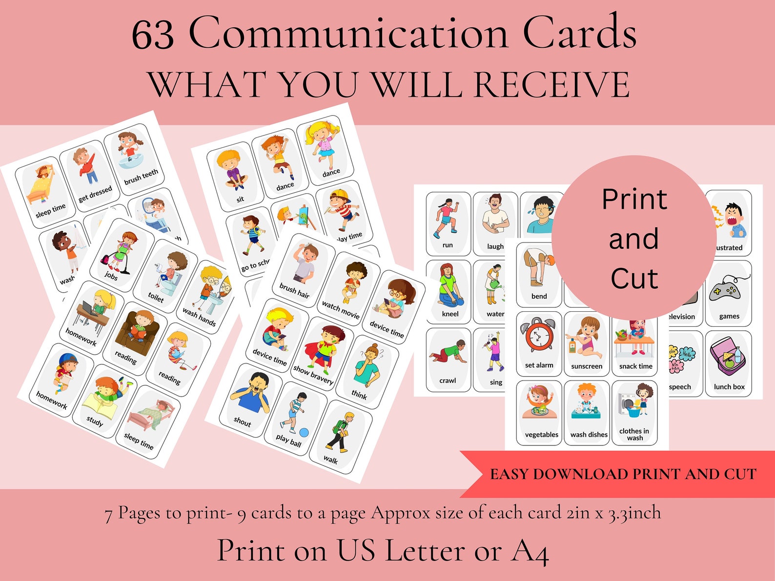 Non Verbal Communication Printables, Flash Cards Visual Aid, Autism ...
