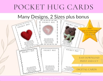 Printable Pocket Hug Cards Template,backing Pocket Card Printing,pocket Hug Heart, Pocket Hug ...