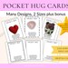 Printable Christmas Pocket Hug Cards Template, Backing Pocket Card Printing, Pocket Hug Heart ...