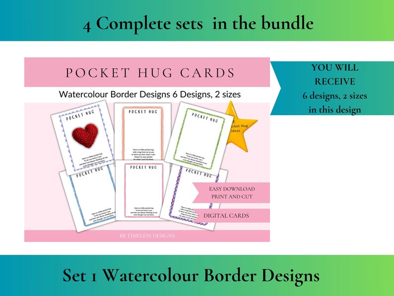 Printable Pocket Hug Cards Template: Market Display Tags (PDF) - Etsy