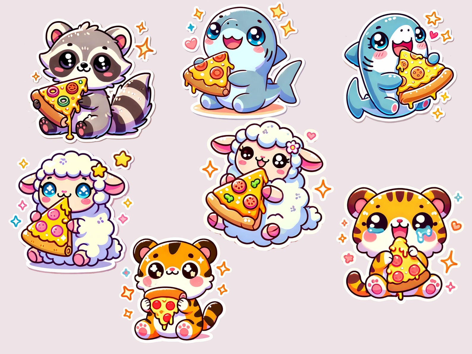 Cute Animals and Pizza Png,pizza Animal Clipart Digital Art, Cute ...