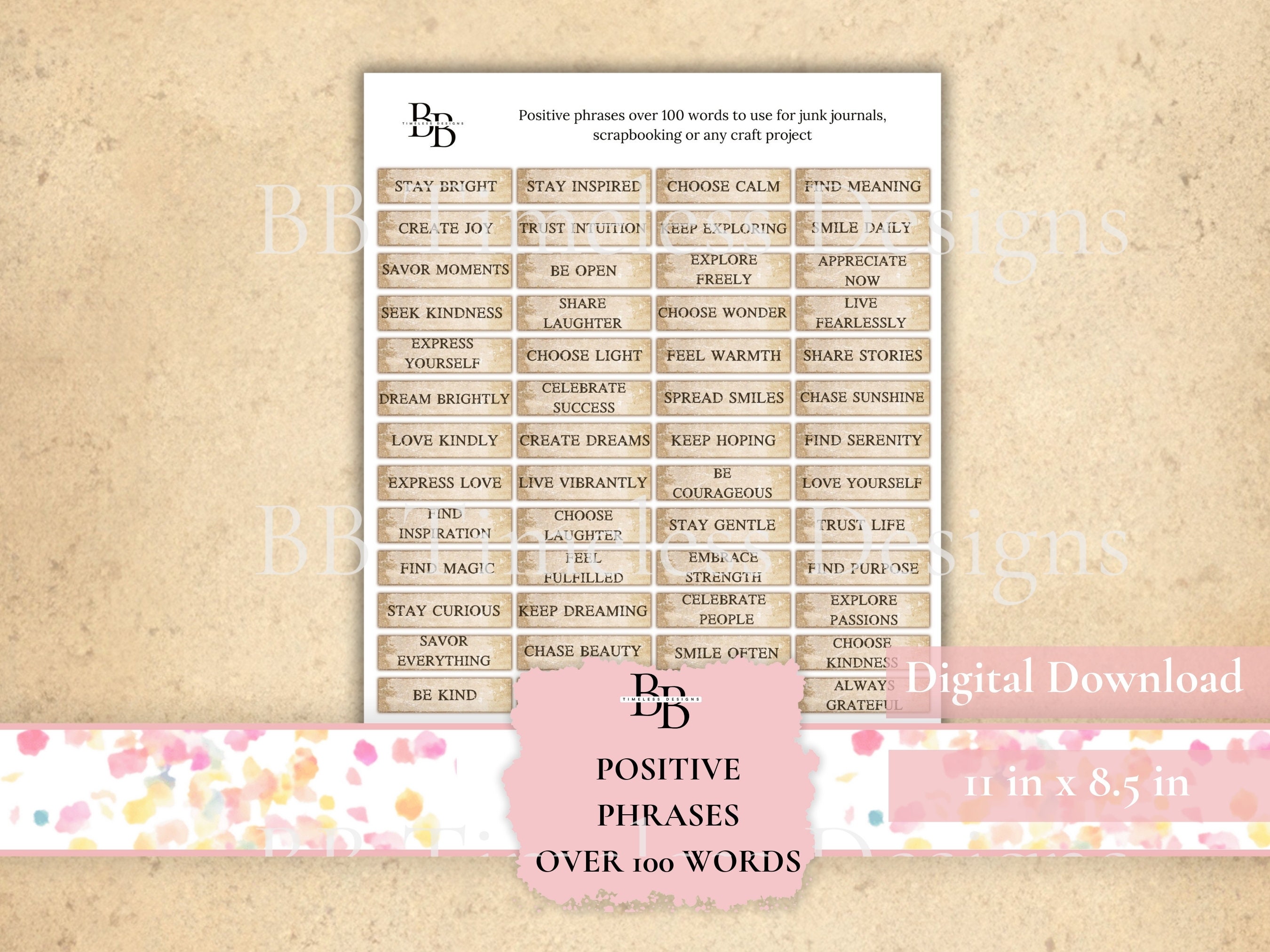 Inspiring Journal Words, 100+ Printables for Junk Journals ...