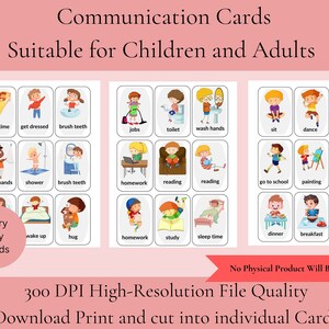 Non Verbal Communication Printables, Flash Cards Visual Aid, Autism ...