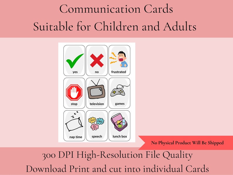 Non Verbal Communication Printables, Flash Cards Visual Aid, Autism ...