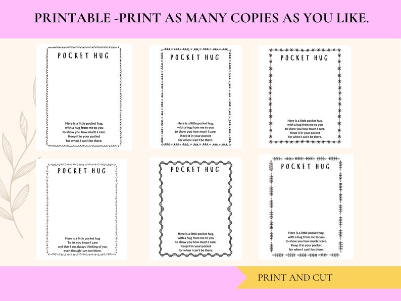 Printable Pocket Hug Cards Template: Crochet Gift Display (PDF) - Etsy