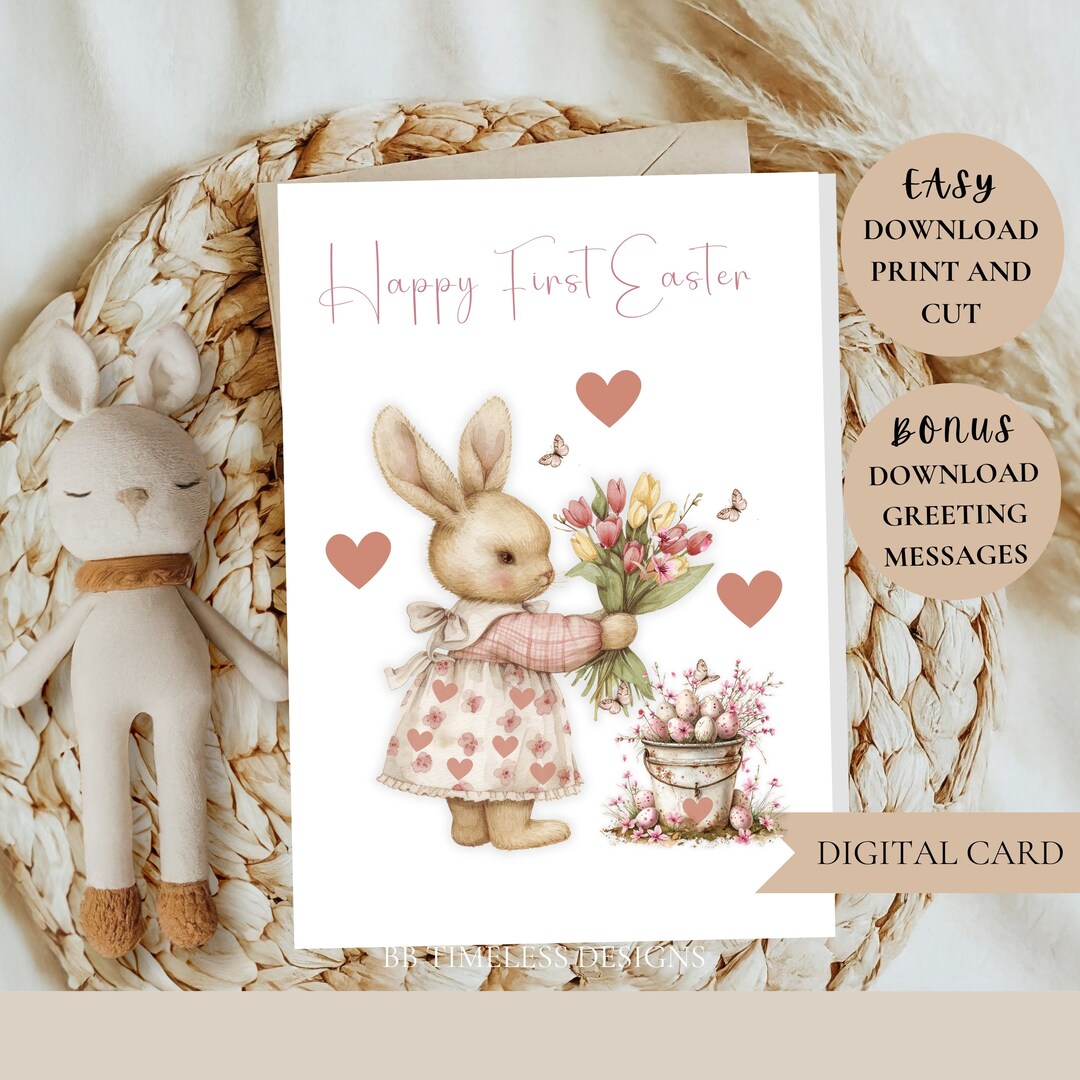 My First Easter Greeting Card, Baby First Easter Printable Card ...