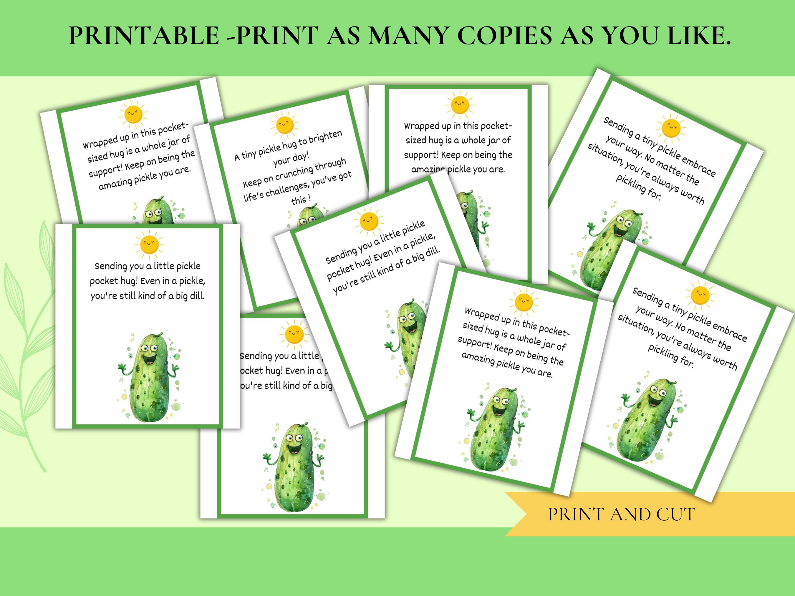 Printable Pickle Card Templates and Tags, Pickles for Crochet Pickle ...