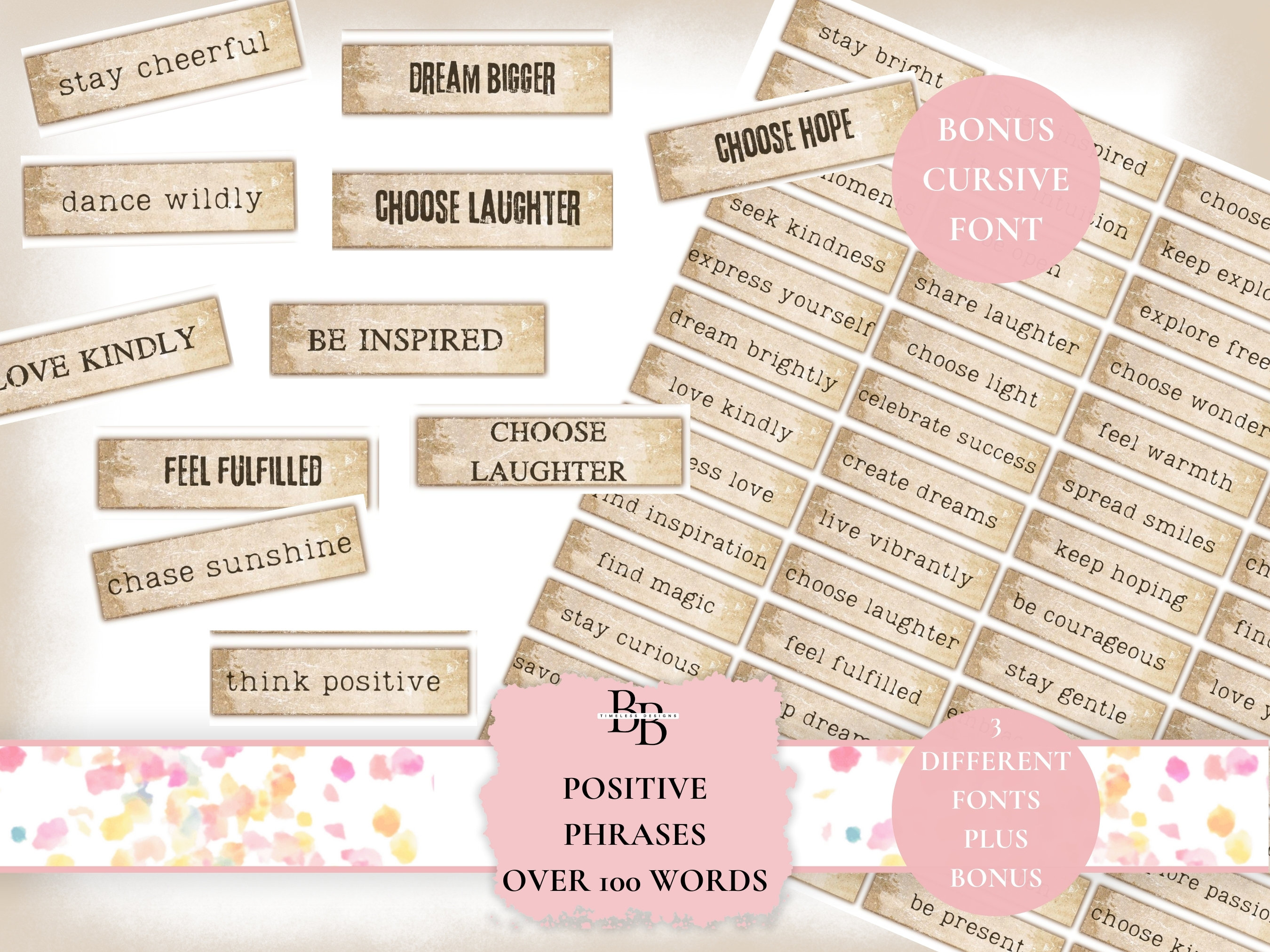 Inspiring Journal Words, 100+ Printables for Junk Journals ...
