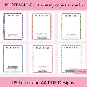 Printable Watercolor Pocket Hug Cards Template (digital Download) - Etsy