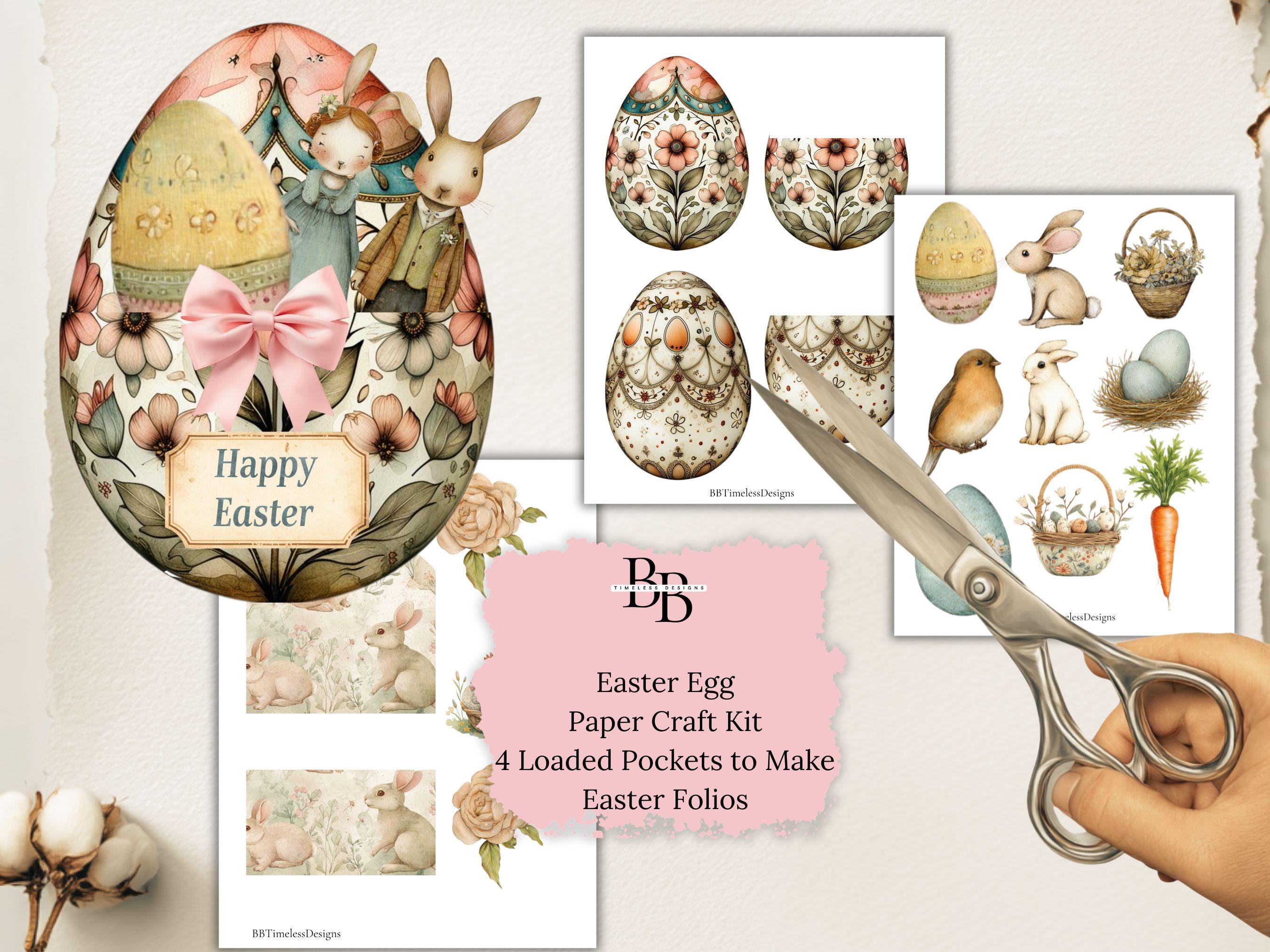 Easter Egg Paper Craft Kit Gift Card Journal Folio Printable Loaded ...