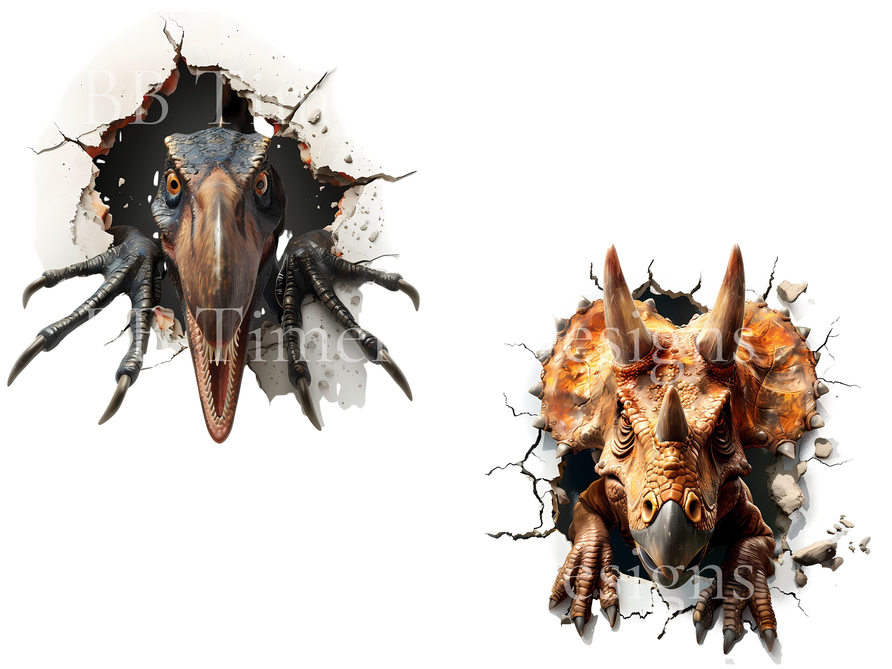 Dinosaur PNG Bundle, Ferocious Dinosaur Claws Clipart, Kids ...