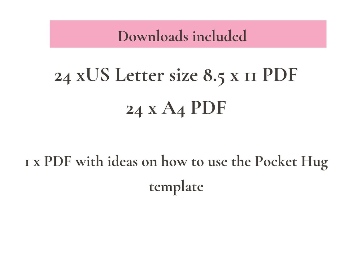 Printable Watercolor Pocket Hug Cards Template (digital Download) - Etsy