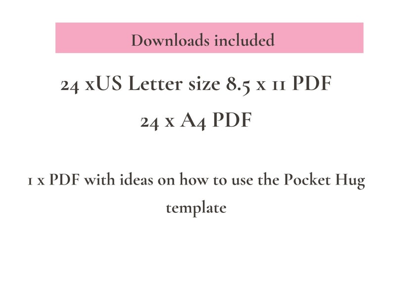 Printable Watercolor Pocket Hug Cards Template (digital Download) - Etsy