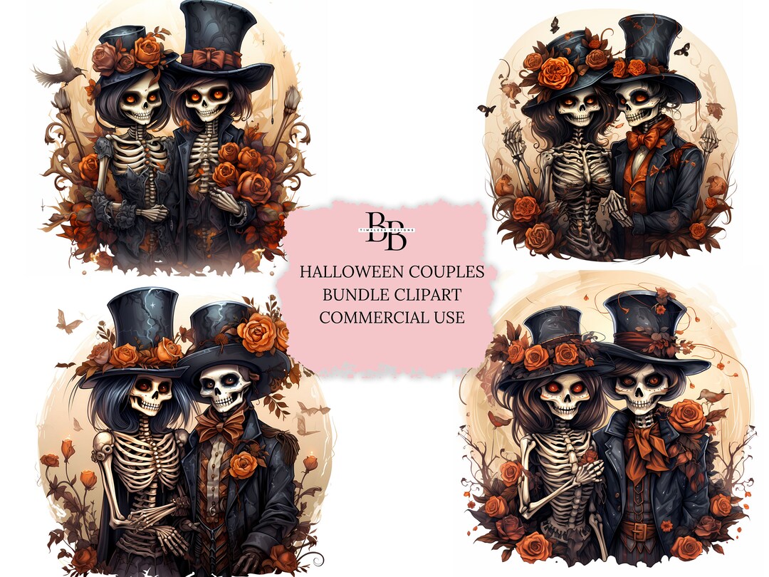Halloween Skeleton Couple Png, Halloween Skull Clipart, Halloween ...