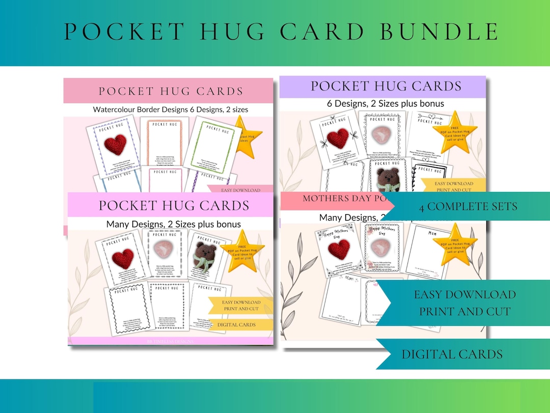 Printable Pocket Hug Cards Template: Market Display Tags (PDF) - Etsy
