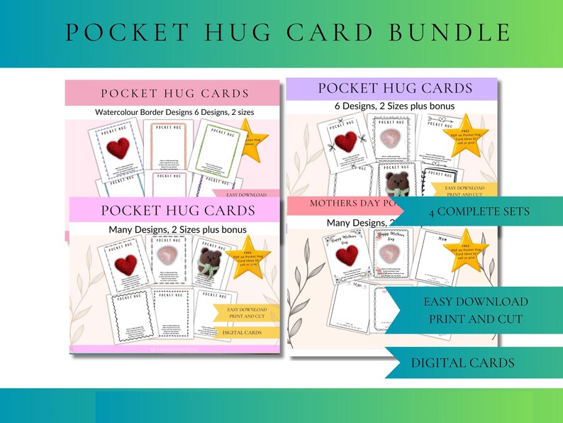 Printable Pocket Hug Cards Template: Market Display Tags (PDF) - Etsy