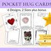 Printable Pocket Hug Cards Template,backing Pocket Card Printing,pocket Hug Heart, Pocket Hug ...