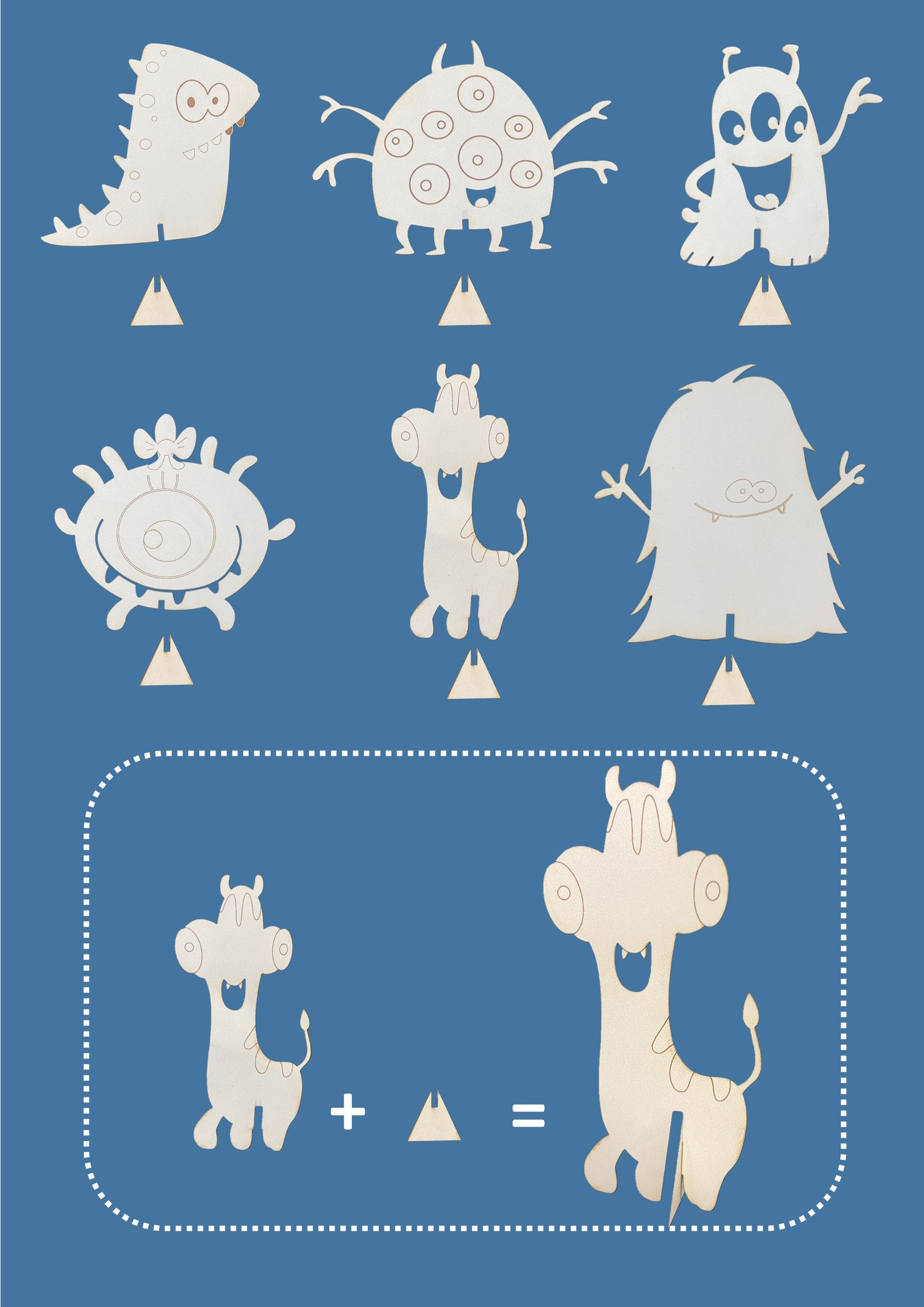 Monsters - Creative Wooden Set With A Story - Etsy