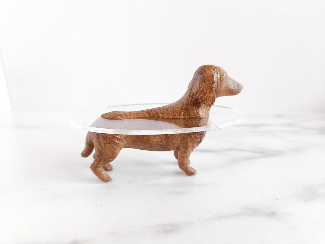 Modern Dollhouse Dachshund Table. Wood Grain Stained Color Sog Table ...
