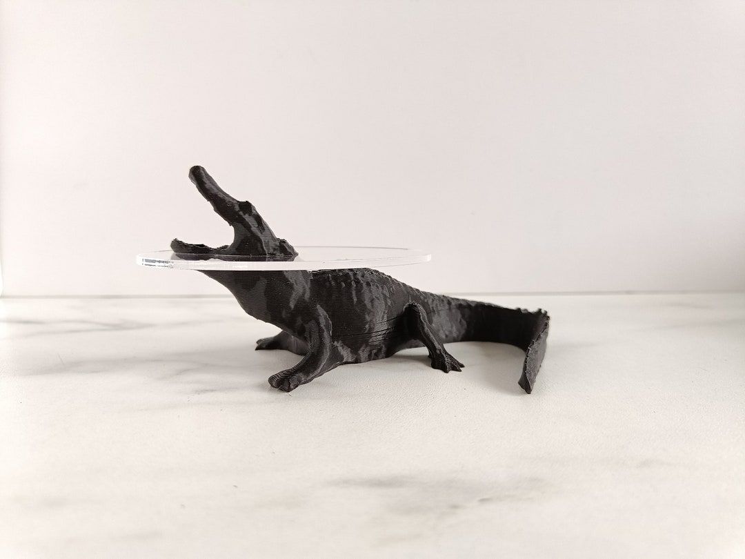 Dollhouse Glass Side Table Crocodile. Coffee Table Animal Black ...