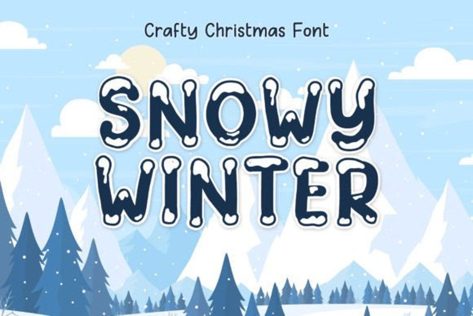 Snowy Winter Font, Display Font, Script Font, Wedding Font, Modern Font ...