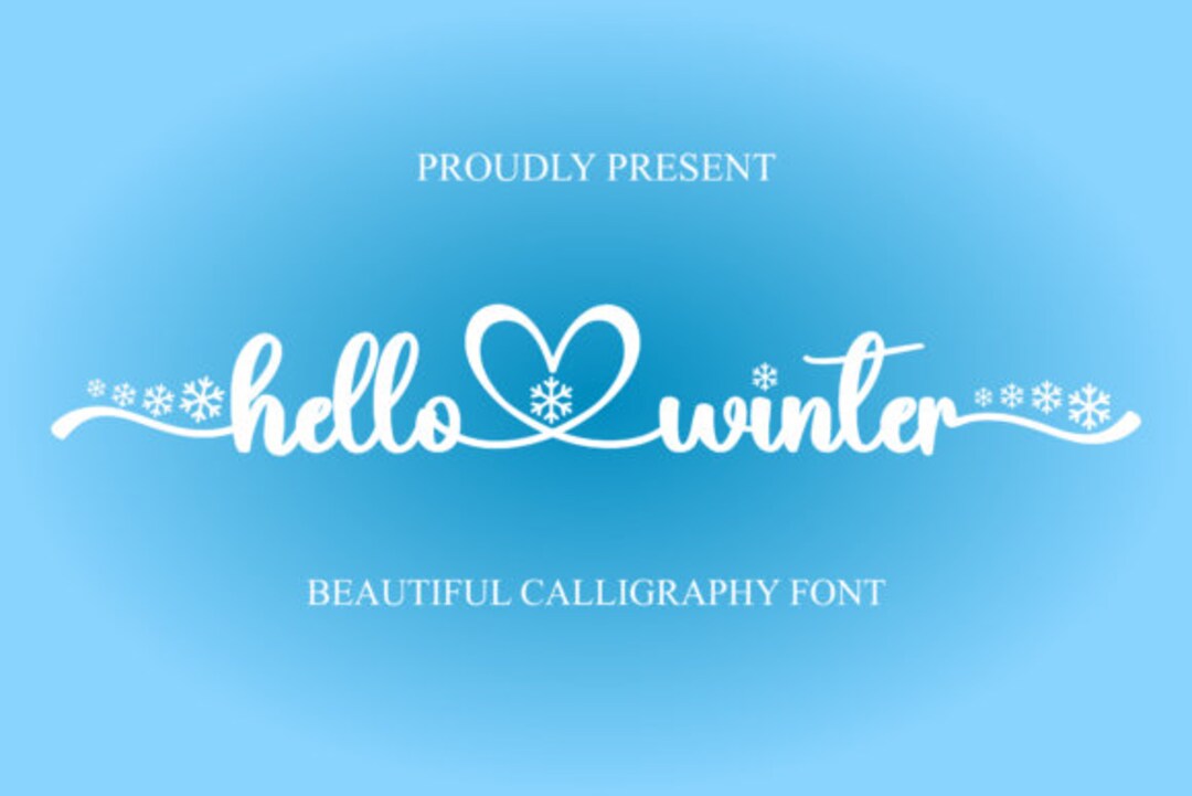 Hello Winter Font, Cute Handwritten Font, Wedding Font, Modern Font ...