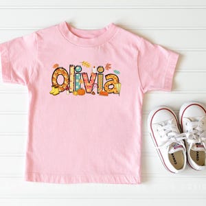 Custom Kids Name Fall Shirt, Personalized Fall Shirt for Girls , Cute ...