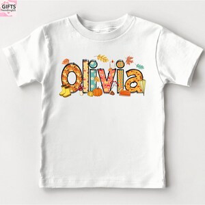 Custom Kids Name Fall Shirt, Personalized Fall Shirt for Girls , Cute ...