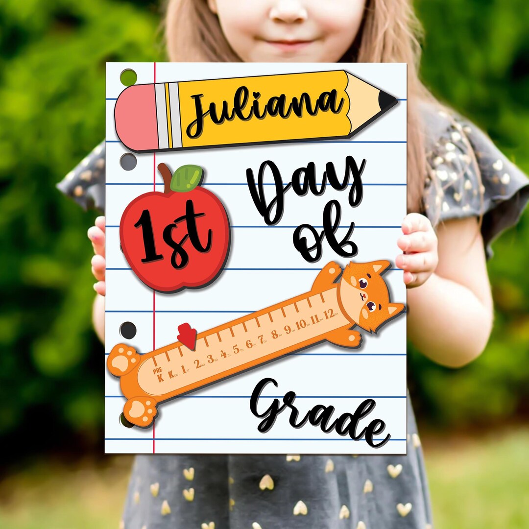 Back to School Sign, Custom First Day School Sign Gifts, First Day of ...