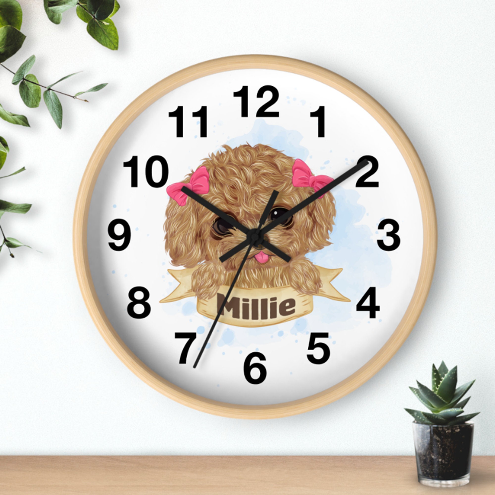 Custom Dog Wall Clock, Custom Dog Portrait From Photo, Pet Memorial ...