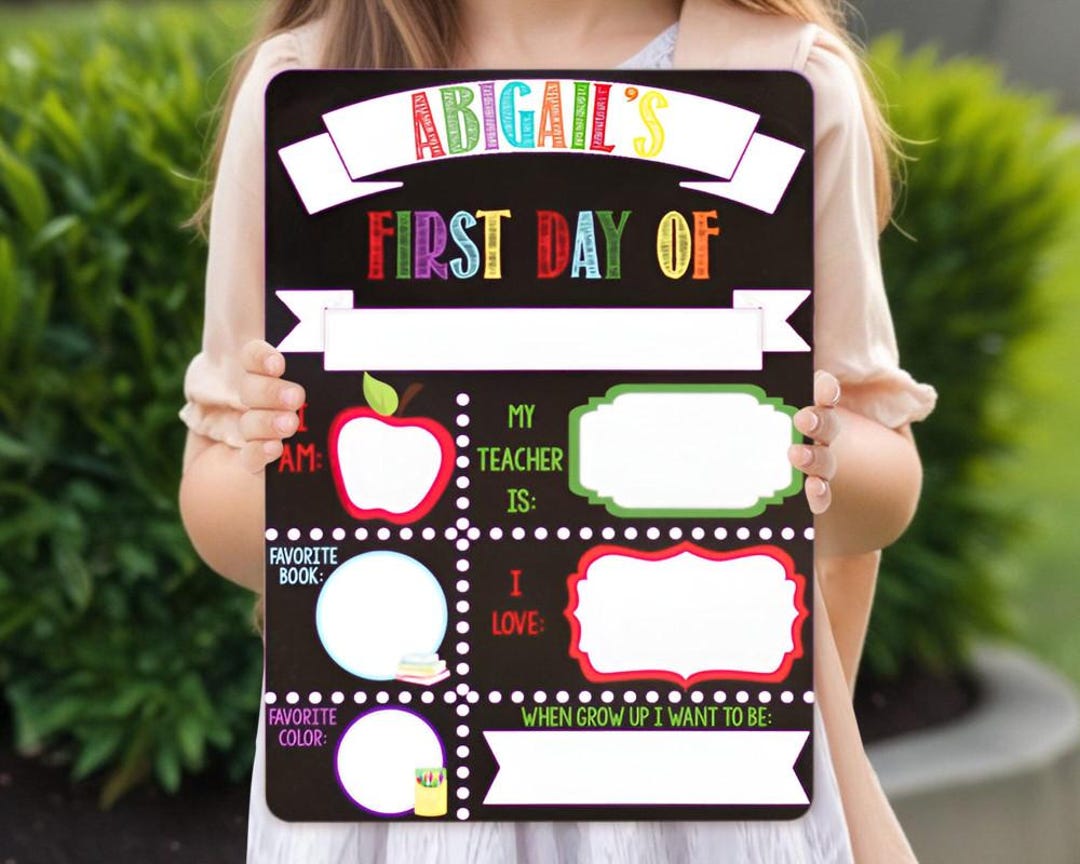 First Day of School Sign, Dry Erase First Day of School Board, Real ...