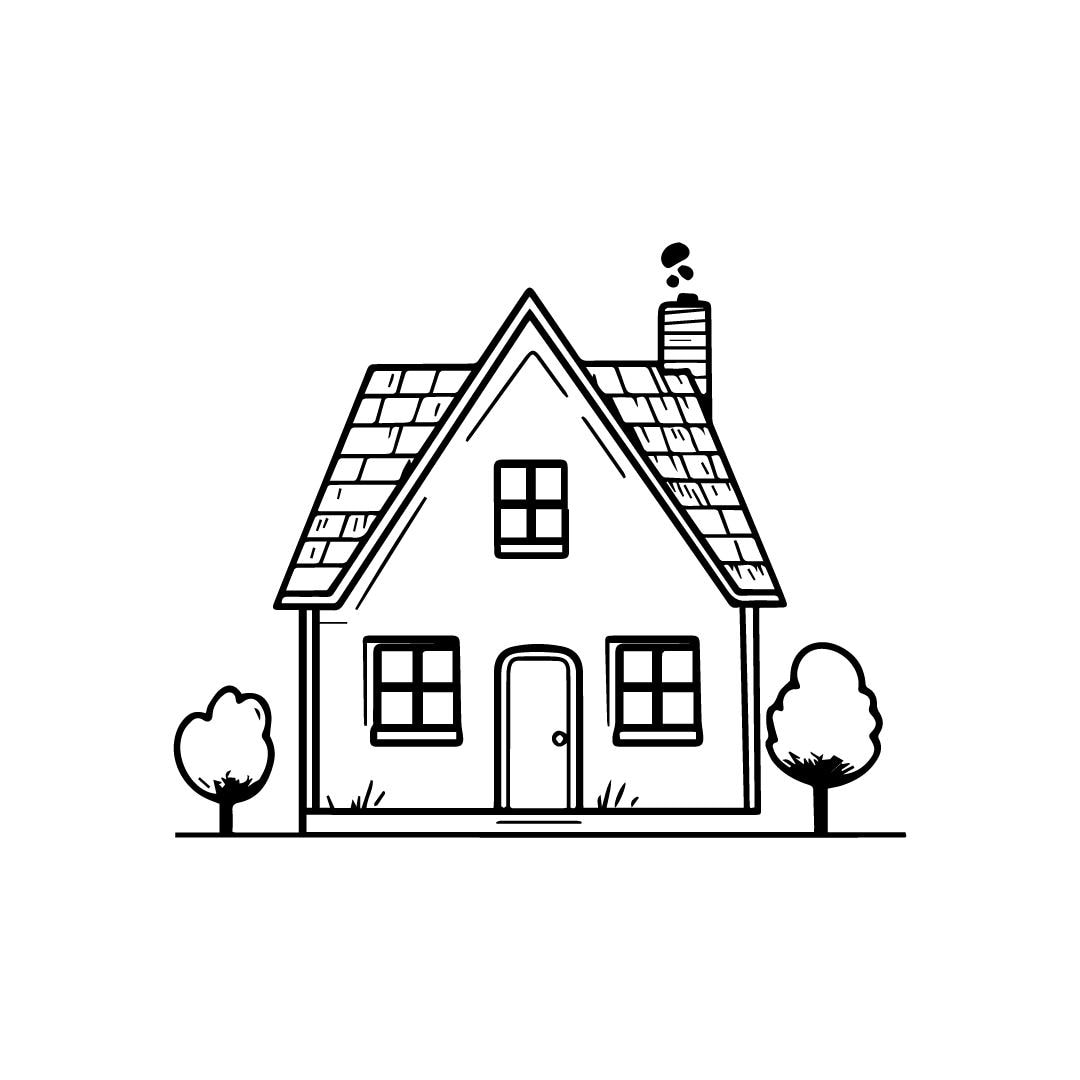 House Svg Design, Layered Cut File, Cute House Clipart, Instant ...