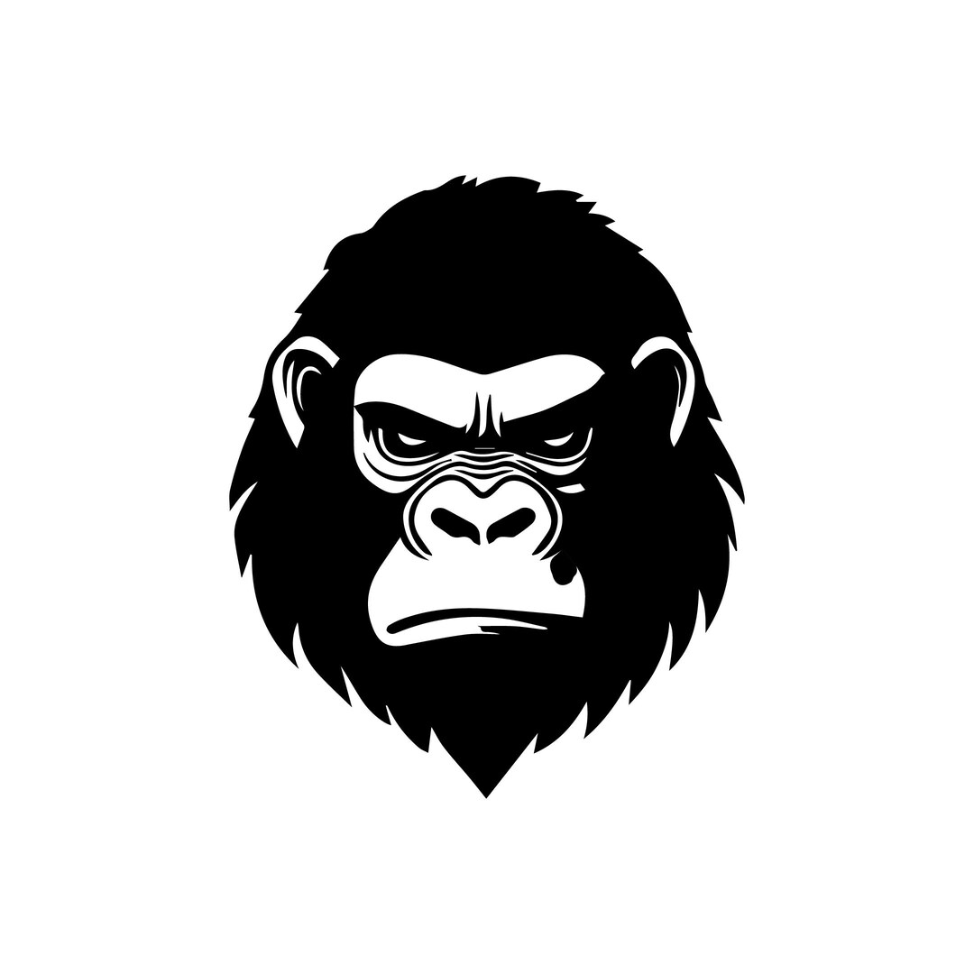 Gorilla Svg Animal Svg Wildlife Svg Monkey Svg Angry Gorilla Art ...