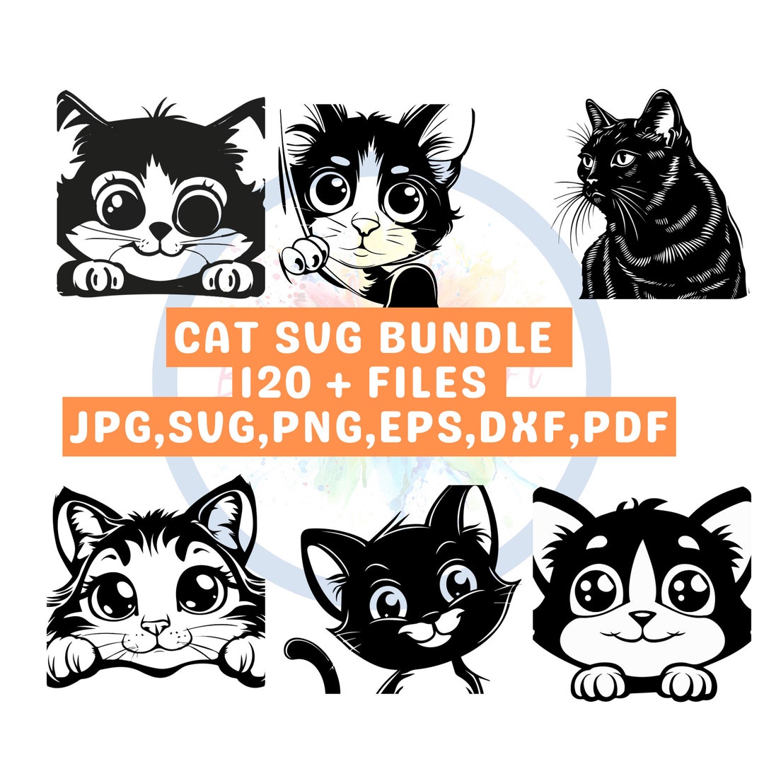 Paquete Cat Svg, Razas de gatos Svg, Descarga digital Svg, Dxf, Png ...