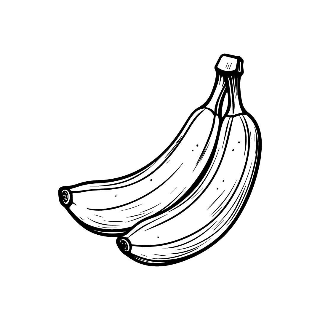Banana Svg Clipart, Bunch of Bananas Tattoo Design, Banana Vector Line ...