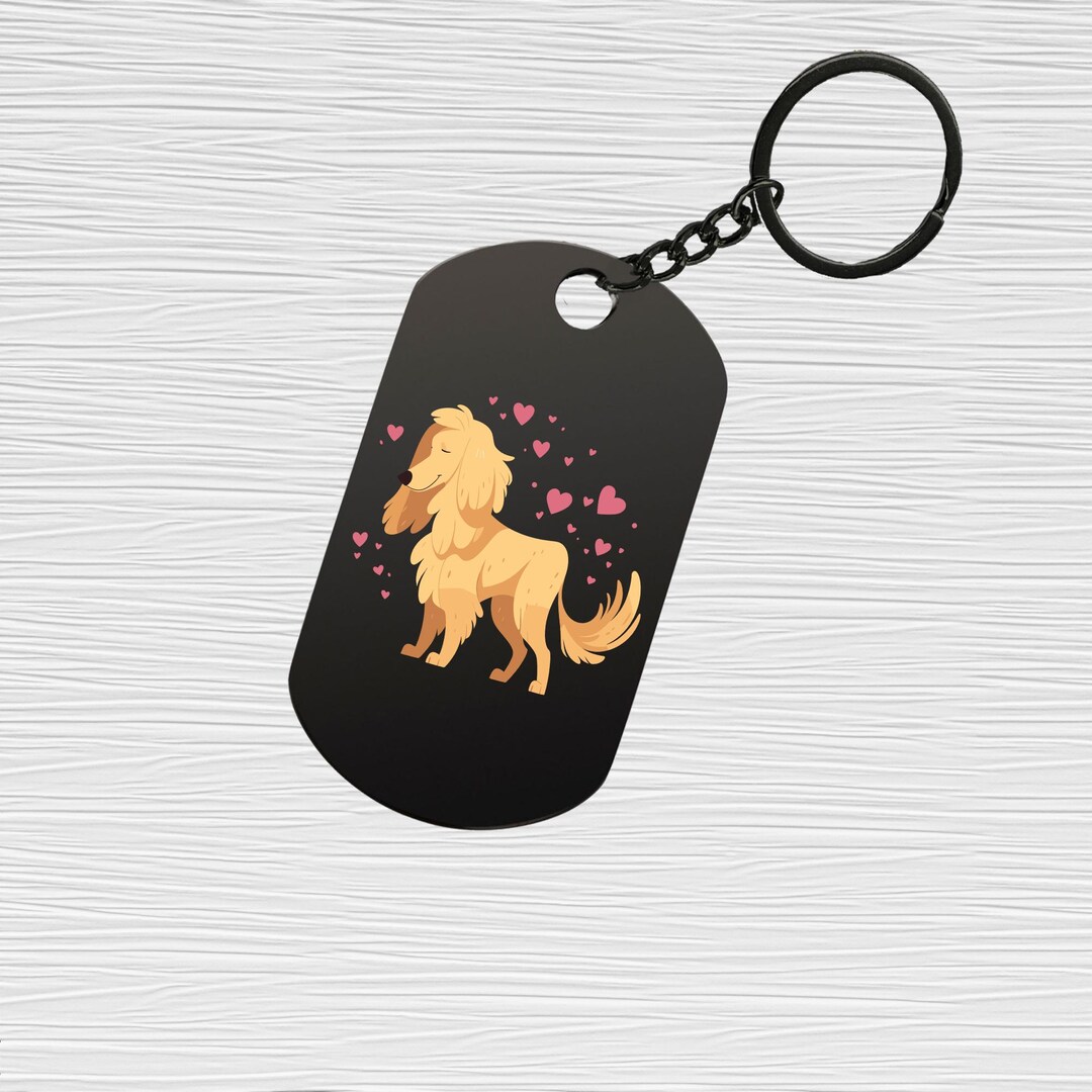 Afghan Hound Dog Stainless Steel Dog Tag Keychain Keytag Pendant Bag ...