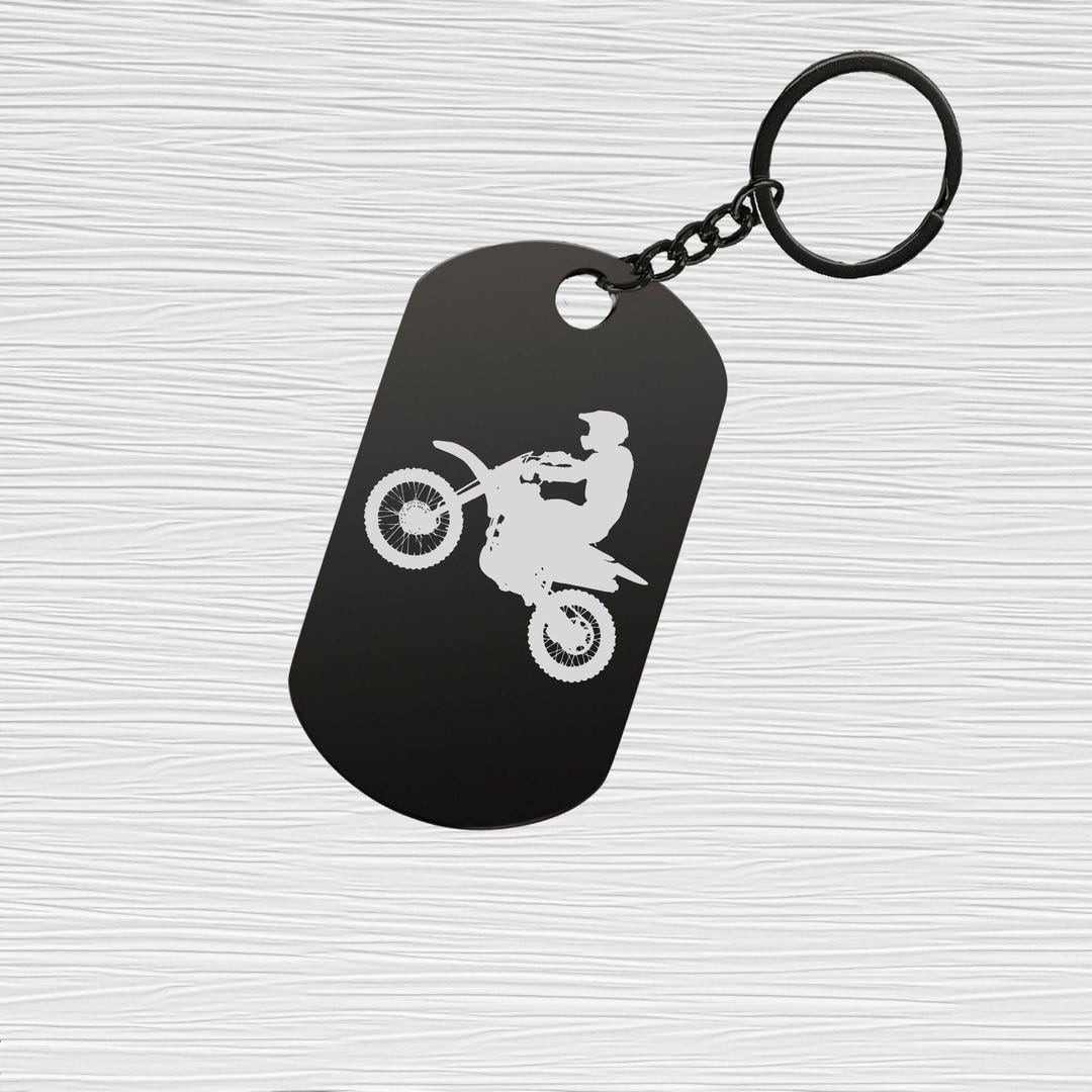 Dirt Bike Motocross Supermoto Racing Laser Engraved Stainless Steel Tag ...