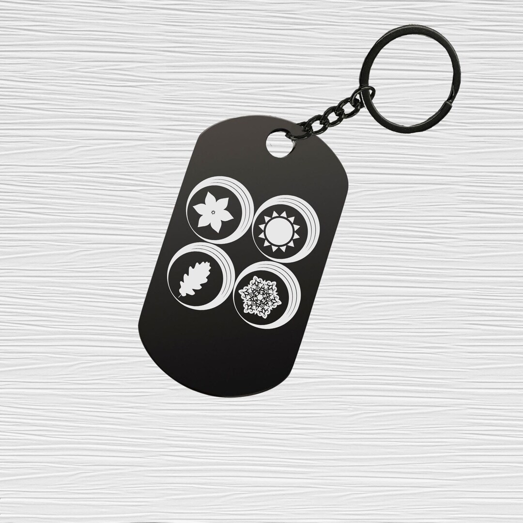 Four Year Seasons Logo Laser Engraved Stainless Steel Dog Tag Keychain ...
