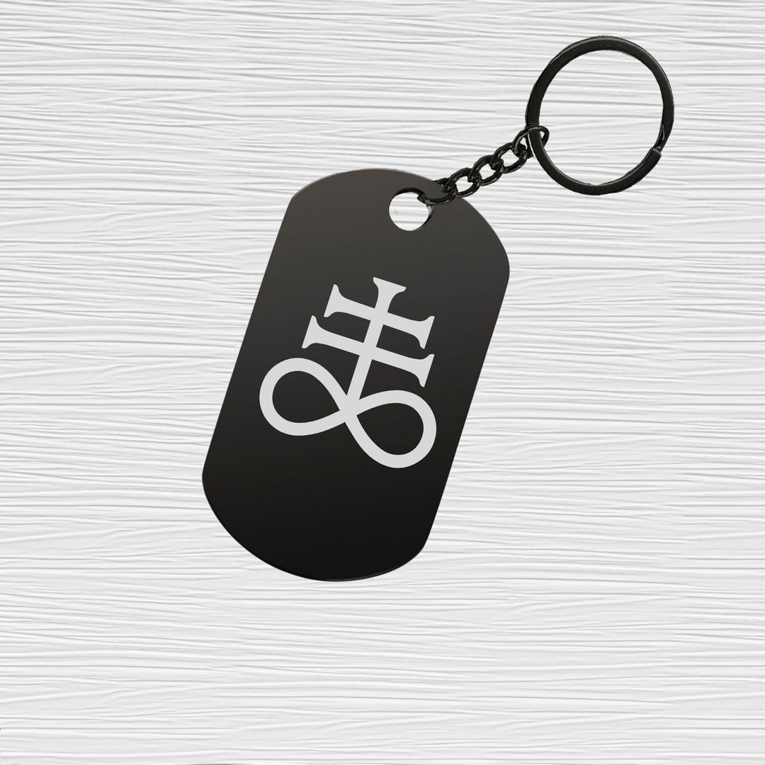 Alchemy Symbol Leviathan Cross Laser Engraved Stainless Steel Dog Tag ...