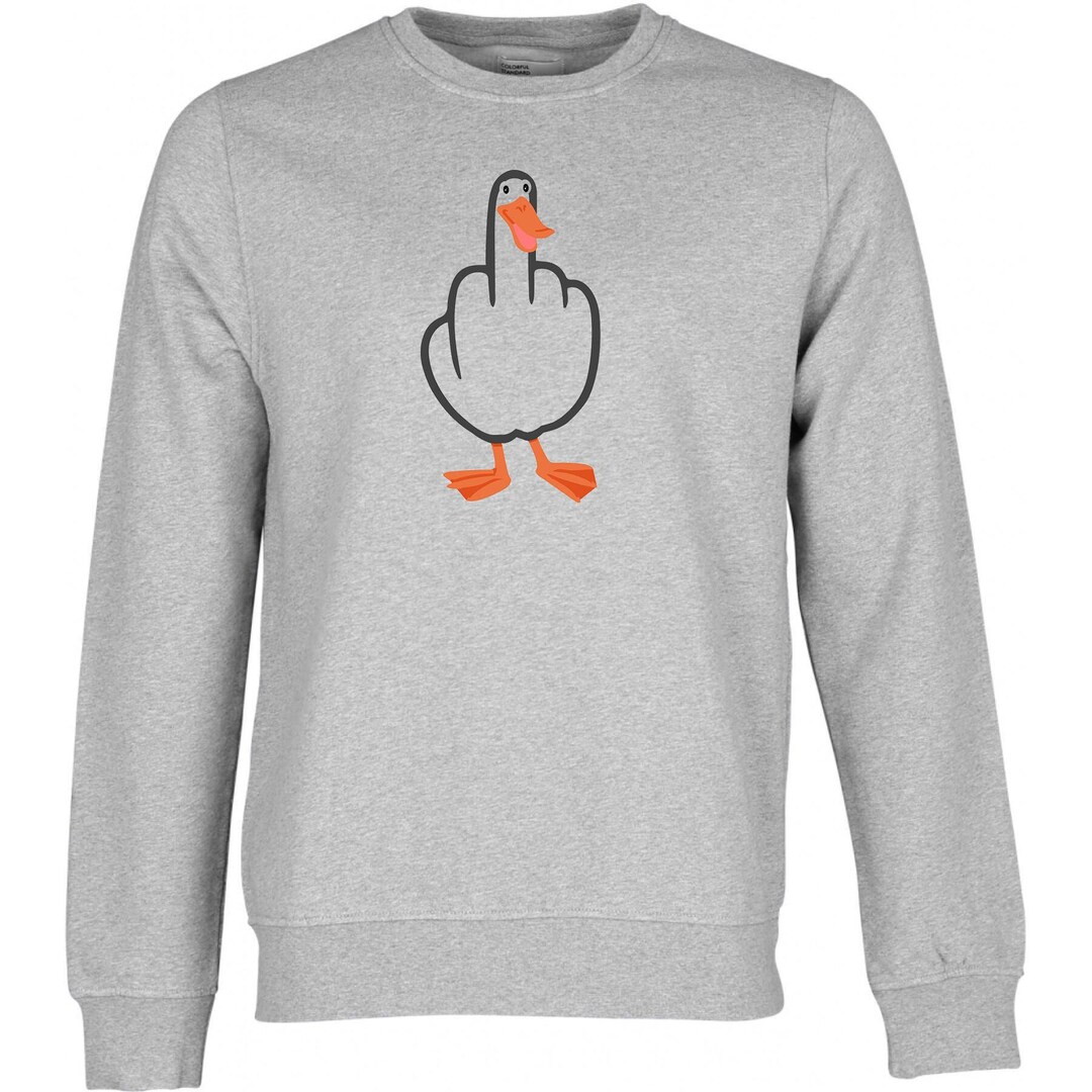 Funny Middle Finger Goose Unisex Men's Women's Cotton Printed ...