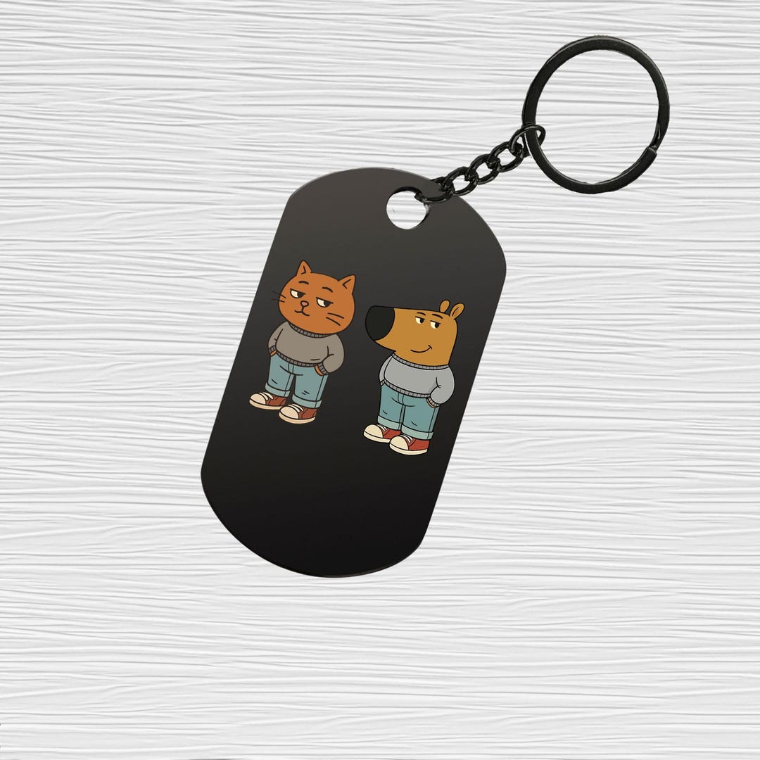 Just A Chill Guys Funny Meme Stainless Steel Dog Tag Keychain Keytag ...