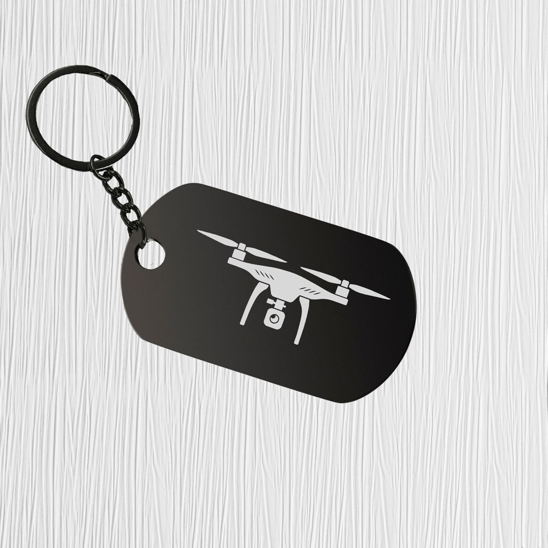 Drone Quadcopter Uav Laser Engraved Stainless Steel Dog Tag Keychain ...