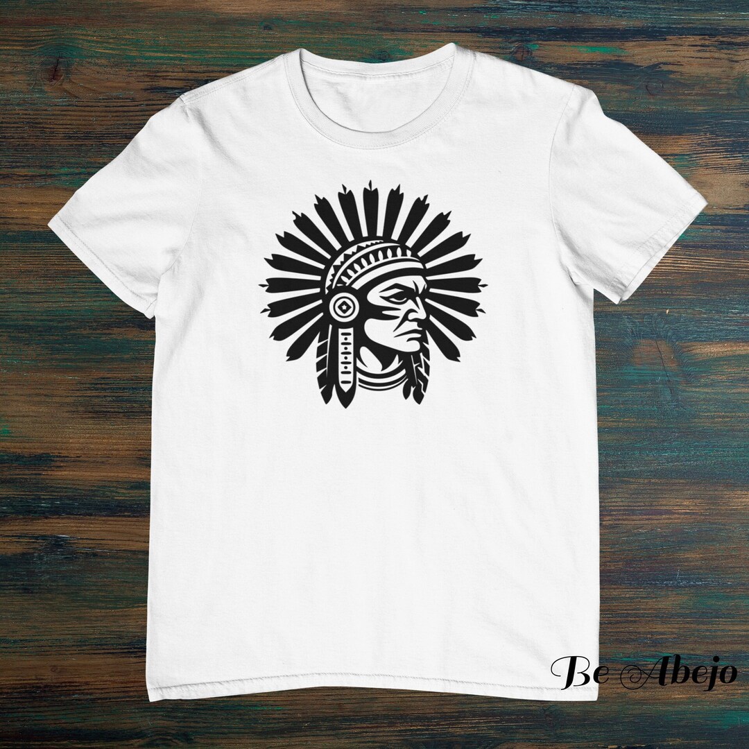 Native Indian Tribal Ethnic Logo Men's Unisex Cotton Tee Unique Printed ...